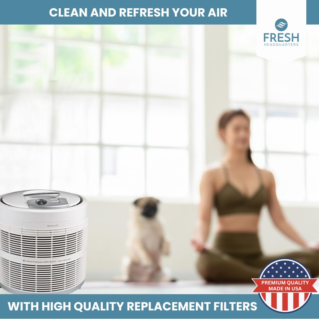 Honeywell 50100, 50150, 50200, 50250, 50300 Air Purifiers Compatible Pre Filter Deodorizes Air and Removes Odors With Activated Carbon and Zeolite To Extend Air Filter Life (2 pack)