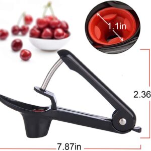 Cherry Pitter Tool, Olive Pitter Tool, Cherry Pitter Remover, Cherry Core Remover Tool with Space-Saving Lock Design, Pit Remover for Cherries (Black)