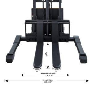 APOLLO Semi-Electric Stacker Pallet Jack Straddle Legs Forklift 3300lbs Capacity 98" Lifting Height with Adjustable Forks for Material Lift