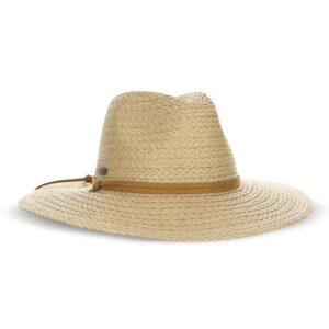 panama jack women's sun hat - paper braid straw, safari, 3 1/2" big brim (tea)