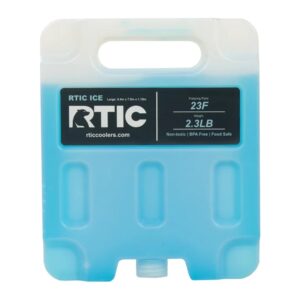 rtic refreezable reusable cooler ice packs cold ice chest pack long-lasting with break-resistant design, for food and drink, perfect for travel and storage, large (2 pack)