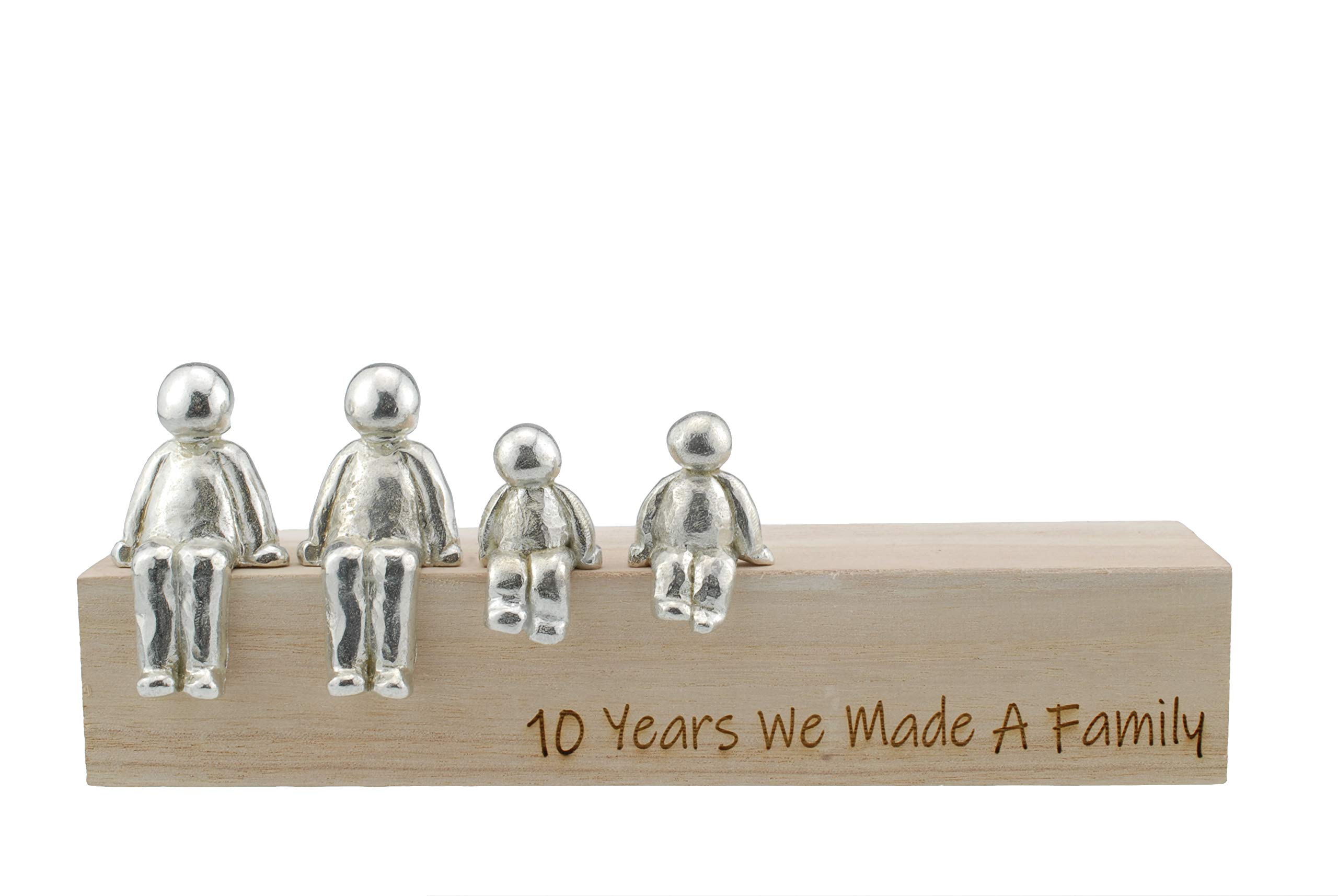 Pirantin 10th Anniversary Idea - 10 Years We Made A Family 100% - Choose Your Family Combination Gift (2 Children)