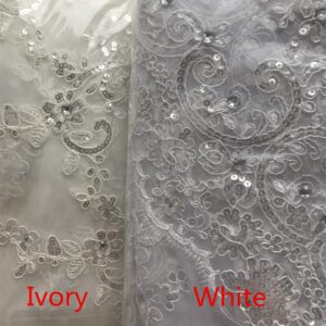 NCDIMS Wedding Veils Long for Brides 2 Tier Triple Lace Edge Long Blusher with Comb