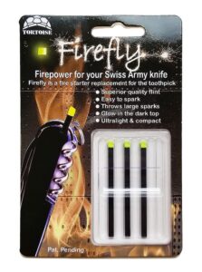 firefly regular 3 pack - fire starter accessory for swiss army victorinox knives (neon green-yellow glow)