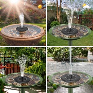 Solar Fountain, 1.4W Solar Powered Circle Garden Water Pump with 6 Nozzle, Anti-collision Bar, Floating Fountain Pump Kit for Bird Bath, Pond Garden Decor, Aquarium, Fish Tank