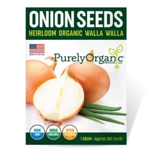 organic onion seeds (walla walla) - approx 200 seeds - usda organic, non-gmo, open pollinated, heirloom, usa origin