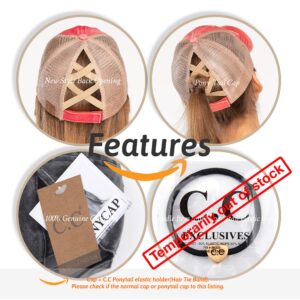 C.C Exclusives Washed Distressed Cotton Denim Criss-Cross Ponytail Hat Baseball Cap Bundle Hair Tie (BT-780)(BT-791) (A Elastic Band-Leopard/Beige)