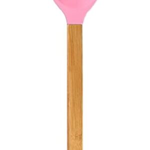 Generic Heart shaped silicone spatula – baking,stirring,pastry,kitchen utensil spoon – bamboo handle - meaningful kitchen gift idea – housewarming,mother’s day,wedding,engagement,Pink,2.8x13.4