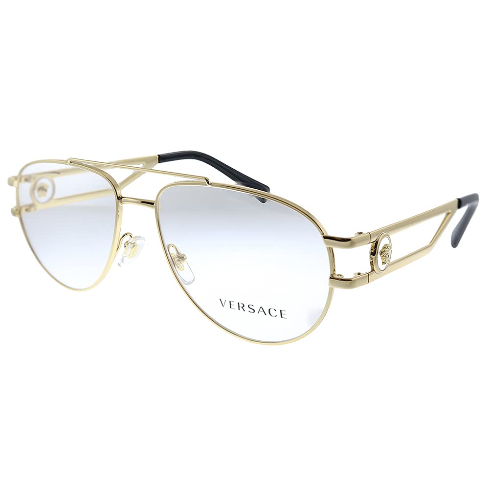 Versace VE 1269 1002 Gold Metal Aviator Eyeglasses 57mm