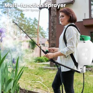 4-Gallon Backpack Sprayer with Padded Shoulder Strap for Pests & Weeds, Watering Garden, and Spraying Plants, in Translucent White by RealWork