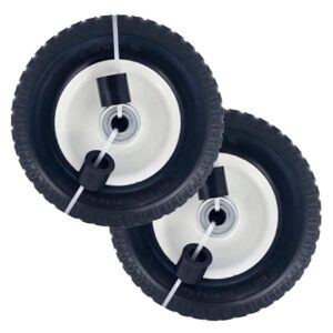 8" inch jungle jim's 2.50-4" flat free all purpose tires - for generator, wagon, hand truck, dolly, utility cart tire on wheel assembly