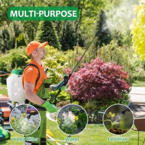 4-Gallon Backpack Sprayer with Padded Shoulder Strap for Pests & Weeds, Watering Garden, and Spraying Plants, in Translucent White by RealWork