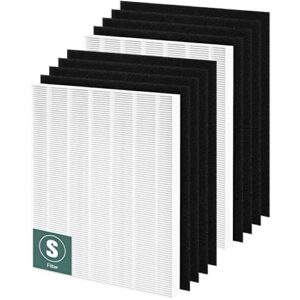 c545 true hepa replacement filter s compatible with winix c545 air purifier replacement for winix s filter 1712-0096-00 and 2522-0058-00, funmit 2 x true hepa filter + 8 x activated carbon pre-filter