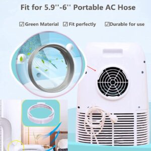 5.9 inch / 6 inch Portable Air Conditioner Exhaust Hose Coupler with Package Plate Window Adapter Tube Adapter Exhaust Hose Connector for Portable Air Conditioner (5.9'' Round mouth white)