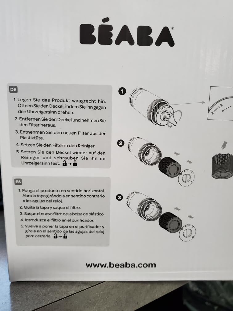 BEABA Air Purifier Filter Replacement, 4 Step Filtration System Pre-Filter, TRUE HEPA Filter, Carbon Filter, Removes VOCs, Odor, Dust, Mold and Dander