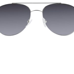 Calvin Klein Women's CK20120S Round Sunglasses, Silver, 55/18/145