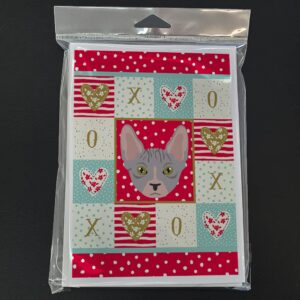 caroline's treasures ck5088gca7p bambino cat love greeting cards and envelopes pack of 8, red blank cards with envelopes whimsical a7 size 5x7 blank note cards