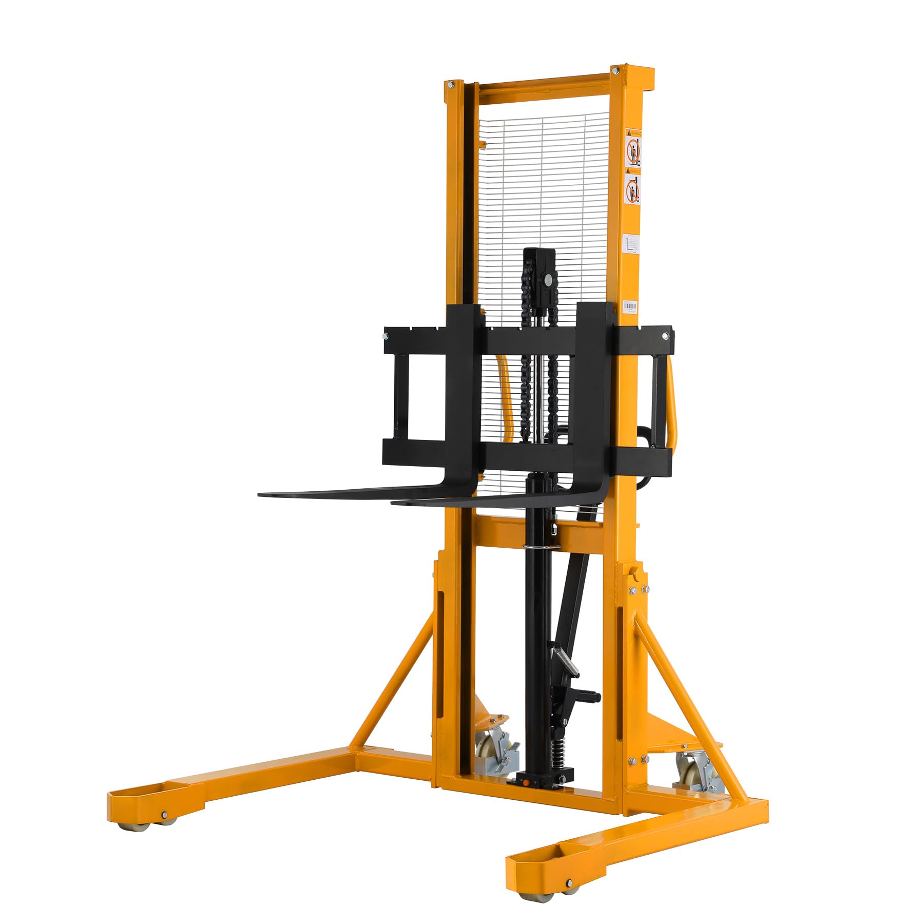 APOLLO Manual Forklift Hand Pallet Stacker 2200lbs Capacity 63" Lifting Height with Straddle Legs and Adjustable Forks