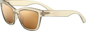 serengeti women's rolla polarized butterfly sunglasses, shiny crystal champagne, medium