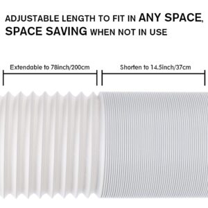 UNAOIWN Portable Air Conditioner Exhaust Hose. AC Vent Hose with 5.9"/15CM Diameter, Anti-Clockwise Thread & Length up to 78.7"