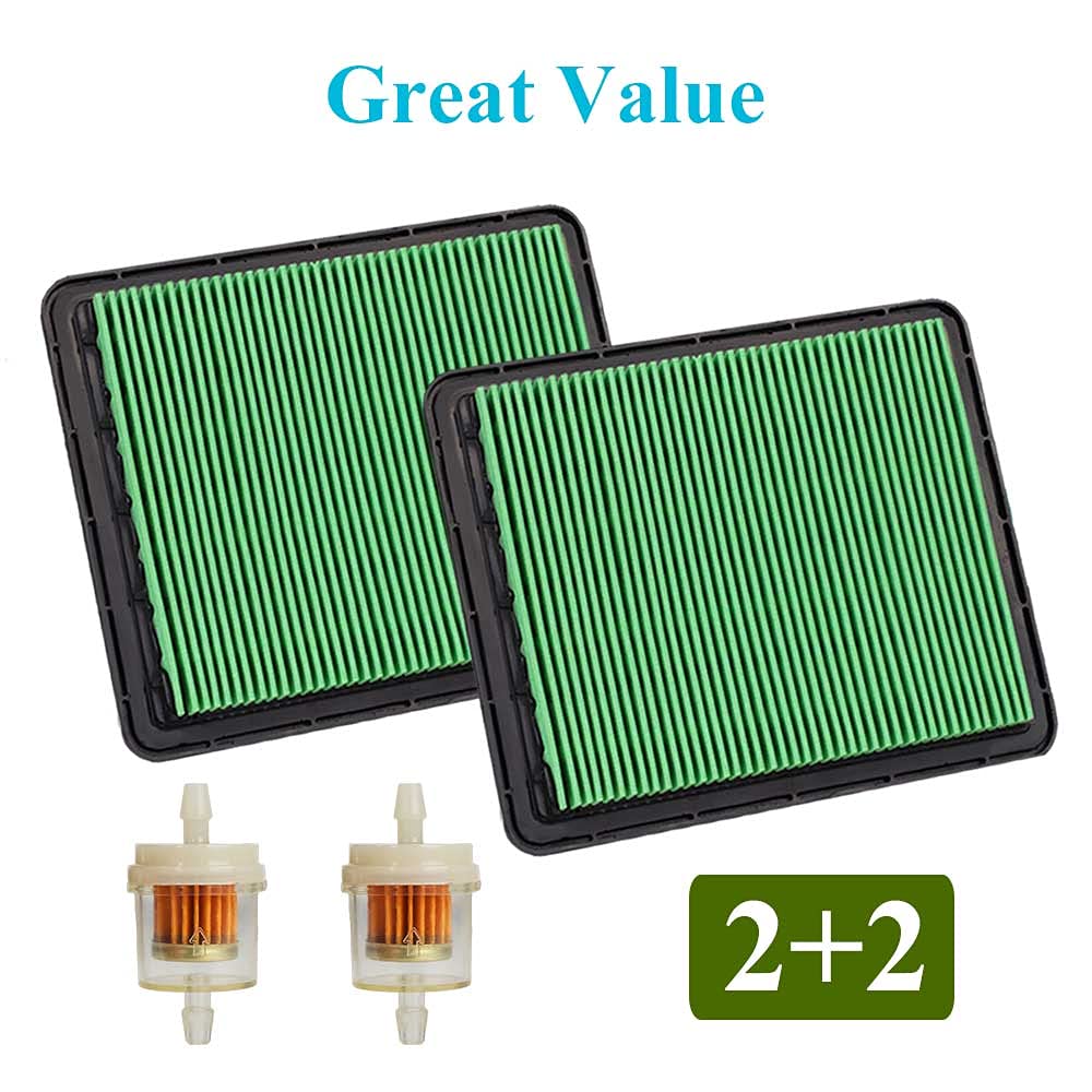 HOODELL 2 Pack GCV160 Air Filter, Durable GC160 Air Cleaner with Fuel Filter, Professional 17211-ZL8-023 Air Filter for Honda GCV190 GC190 GCV135 GC135 GX100 Engine Lawn Mower