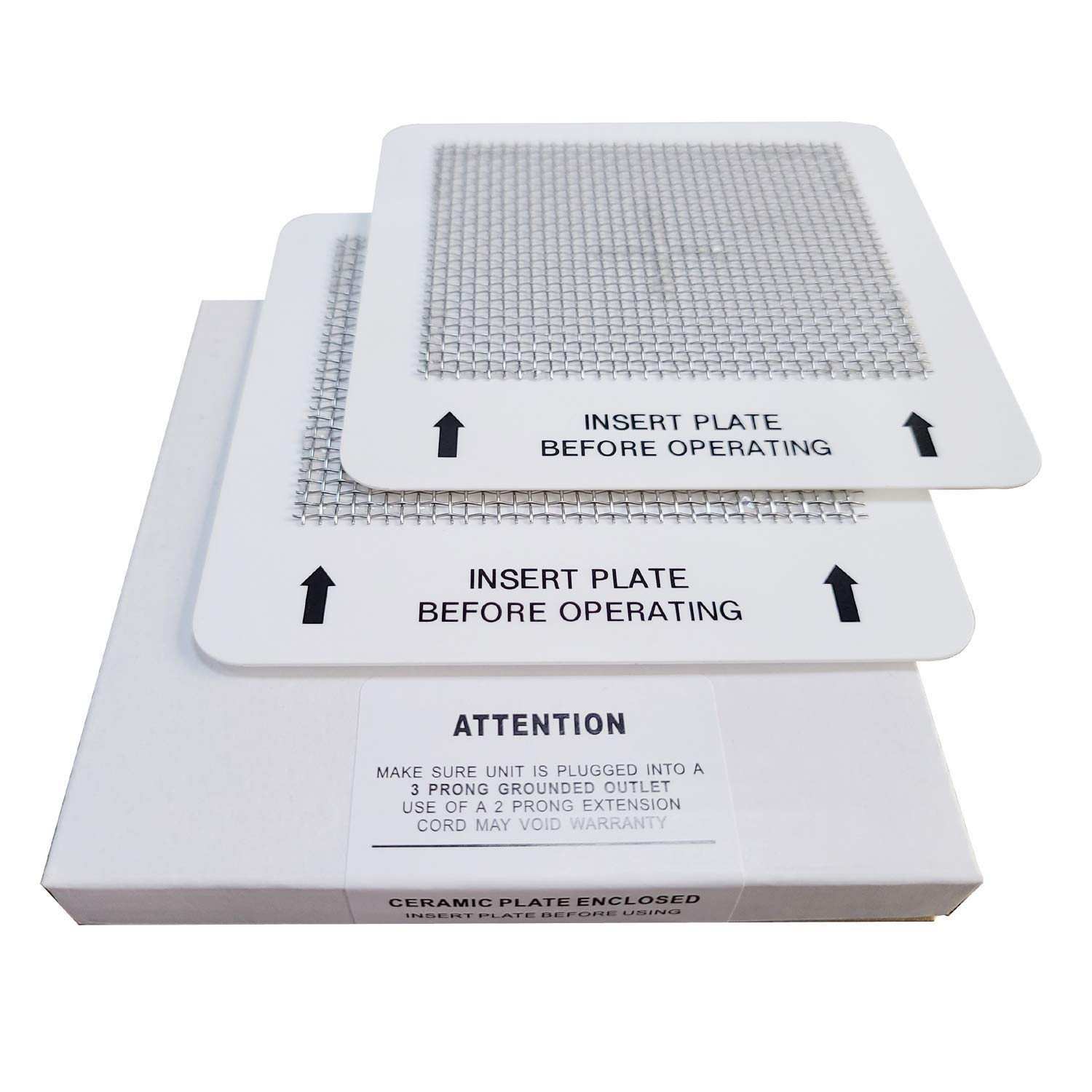 LUFUTATECH Universal Ceramic Ozone Plates for Generic Ozone Generators Washable Purification Air Purifier, 4.5" x 4.5" Inches Replacement Ozone Plates (2Pack)