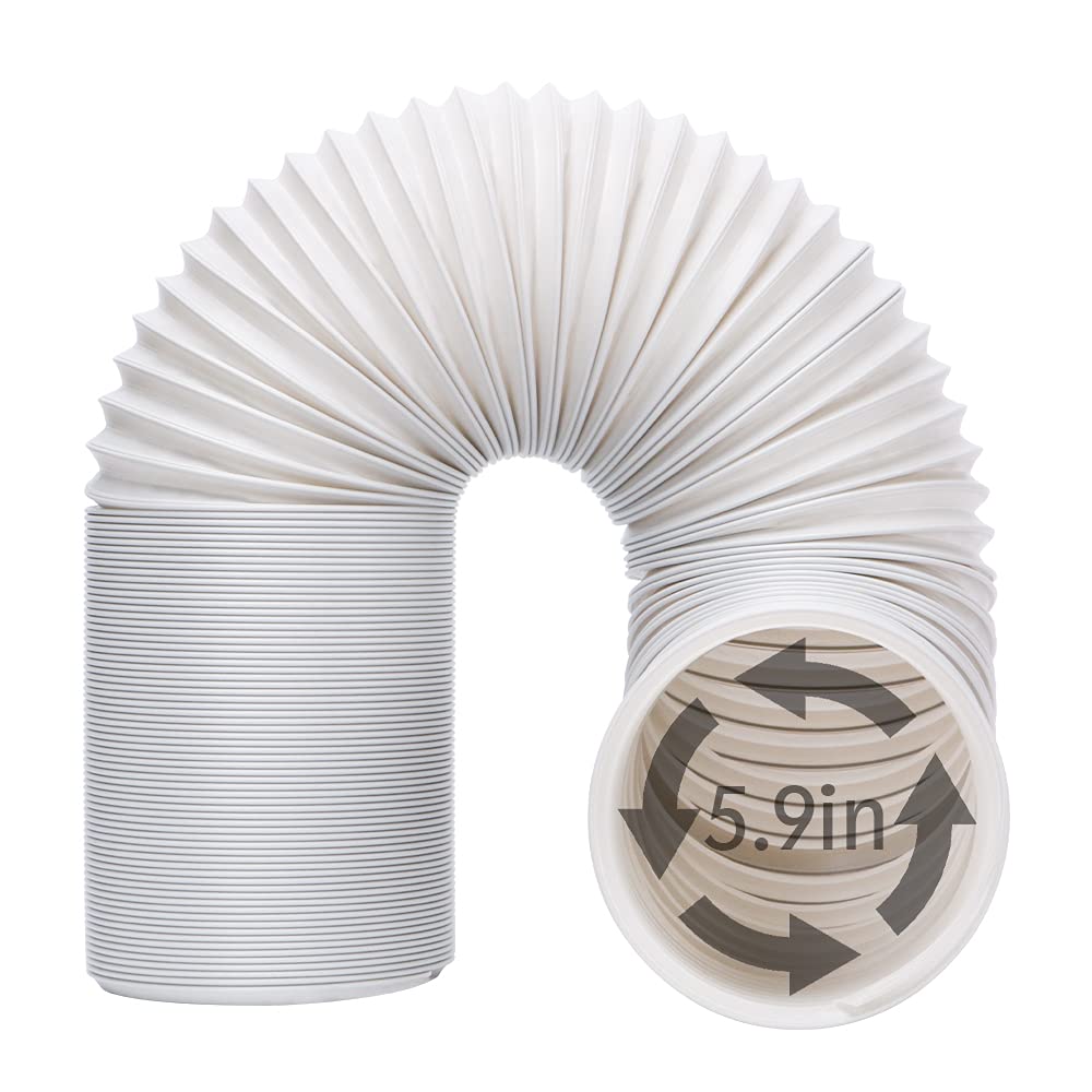 UNAOIWN Portable Air Conditioner Exhaust Hose. AC Vent Hose with 5.9"/15CM Diameter, Anti-Clockwise Thread & Length up to 78.7"