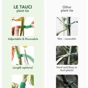 LE TAUCI Plant Ties, Garden Tape for Plant, Reusable Adjustable Thicker Support for Growing, Strong Grip, Tomato Vines Indoor Outdoor, 50 ft x 0.47 Inch, 1 roll, Green