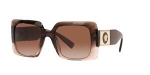 versace ve 4405 533213 brown plastic rectangle sunglasses brown gradient lens