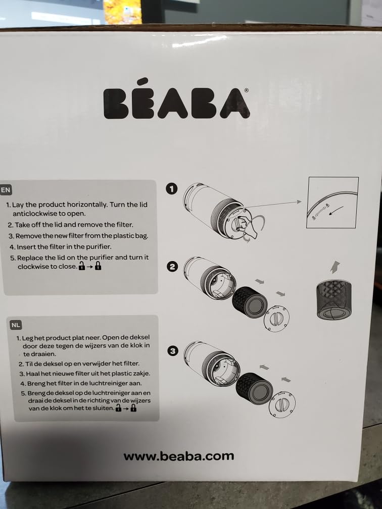 BEABA Air Purifier Filter Replacement, 4 Step Filtration System Pre-Filter, TRUE HEPA Filter, Carbon Filter, Removes VOCs, Odor, Dust, Mold and Dander