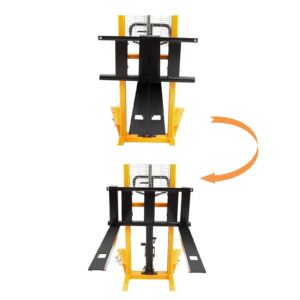 APOLLO Manual Forklift Hand Pallet Stacker 2200lbs Capacity 63" Lifting Height with Straddle Legs and Adjustable Forks