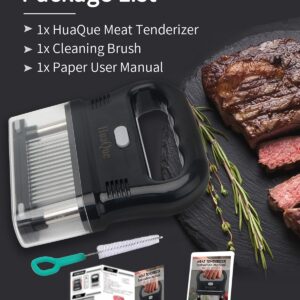 HuaQue Meat Tenderizer Tool, Detachable 48-Blade Stainless Steel Steak Tenderizer Needles for Tenderizing Beef/Chicken/Pork, Dishwasher Safe, Cleaning Brush/User Manual/Recipe Ebook (PDF) Included