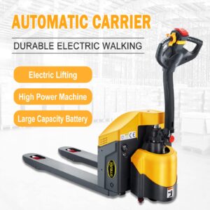 APOLLO Full Electric Pallet Jack Truck Heavy Duty Lithium Battery Mini Walkie Pallet Truck for Narrow Scene 3300lbs Capacity 48" x 27" Forks