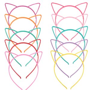 rhoxshy plastic cat ears headband cat headbands for girls women multicolor head hoops sawtooth kitty ears hairbands (colorful)