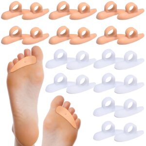 12 pairs hammerhead toe pad hammerhead toe spacers gel pad claw toe temporary corrector for relieve foot pain, pressure, discomfort, and improve walking stability (peachpuff, white)