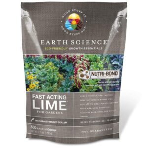 earth science fast acting lime - instantly raise ph of soil & reduce nutrient runoff for improved growth & color - long lasting lawn care with calcium (2.5lb)