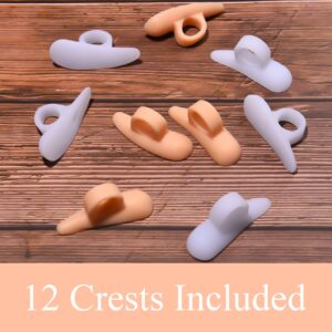 12 Pairs Hammerhead Toe Pad Hammerhead Toe Spacers Gel Pad Claw Toe Temporary Corrector for Relieve Foot Pain, Pressure, Discomfort, and Improve Walking Stability (Peachpuff, White)