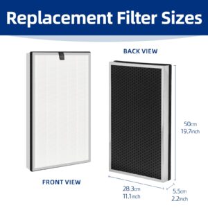 112 Air Purifier Replacement Filter: Compatible with MA Series 112 Air Purifier V2.0, 3 in 1 Pre-filter, H13 True HEPA Filter and Activated Carbon Filter, 2 Packs