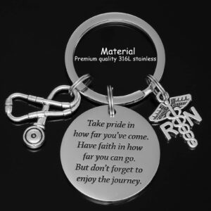 HUTIMY Registered Nurse Gifts Keychain for Women Men a RN Jewelry for Nurses Best Gift for New Nurses Nursing RN Charms Key Chain rn Keychains