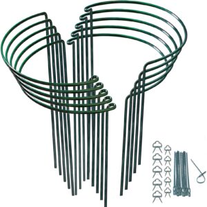 10 pack peony cages and supports, 10" (w) x 16"(h) plant support, rust-proof metal plant support stakes for outdoor&indoor plants, bonus 20 plant clips and 20 plant ties