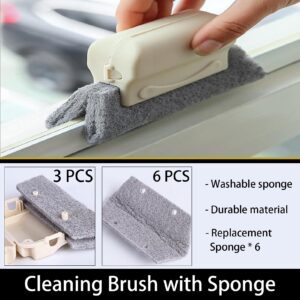 Window Groove Cleaning Brush, 13 PCS Hand-held Magic Window Track Cleaning Tools, Window or Sliding Door Track Cleaner for Sliding Door, Sill, Tile Lines, Shutter, Car Vents, Keyboard, Small Clean Kit