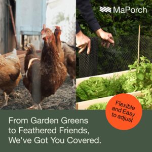 MAPORCH Black Plastic Wire Mesh Fence 15.7IN x 10FT Roll - Ideal for Poultry, Dogs, Rabbit, Snake Barrier & Gardening - Durable Plastic Chicken Wire Mesh - Versatile Plastic Fencing & Netting Solution