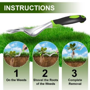 Kulemax Hand Weeder Tool, Weed Puller Tool for Garden, Weeding Digger Tools with Ergonomic Handle for Weed Removal and Farmland Transplantation