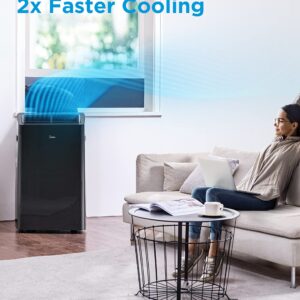 Midea Duo 14,000 BTU (12,000 BTU SACC) High Efficiency Inverter, Ultra Quiet Portable Air Conditioner, Cools up to 550 Sq. Ft., Works with Alexa/Google Assistant, Includes Remote Control & Window Kit