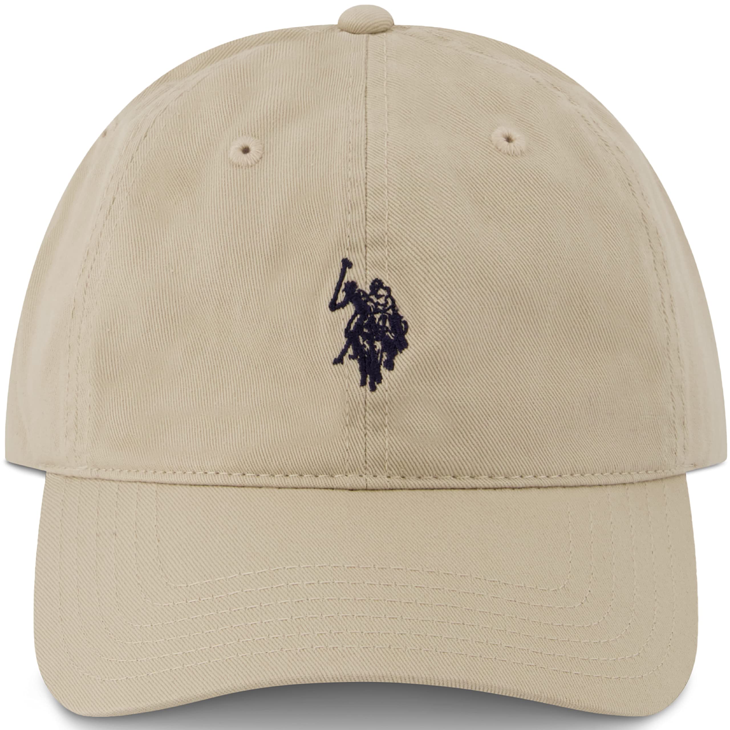 U.S. POLO ASSN. Small Pony Logo Baseball Hat, Washed Twill Cotton Adjustable Cap Stone