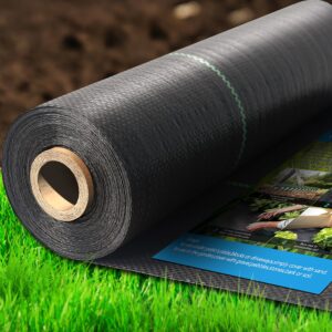 sunifier weed barrier landscape fabric heavy duty，garden fabric weed barrier，black mulch for landscaping, weed blocker fabric garden bed cover garden supplies (1.3ft x 50ft)