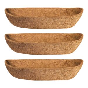 ayybf 3-packs coco liner,wall basket planter liner, coco liner roll hanging basket pad,garden plants wall planter basket, durable coconut husk for planting. (30in)