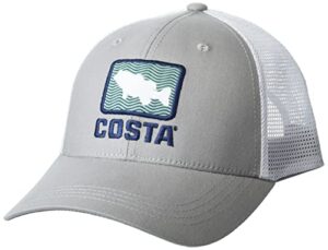 costa del mar bass waves trucker cap, grey, one size us