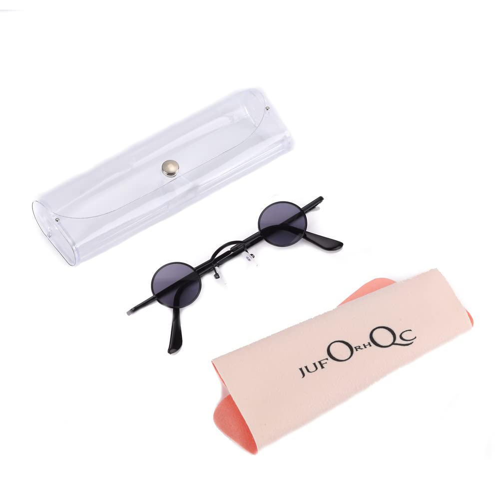 JUFORHQC Retro Glasses Out-of-The-Ordinary Sunglasses with Extremely Small Lenses Unisex