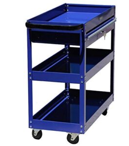 jf-xuan cart multifunction portable hand trucks recycling vehicles,tool trolley cart 3-tier multifunction drawer type organizer workshop handling parts car, bearing 100kg, blue,700x350x760mm